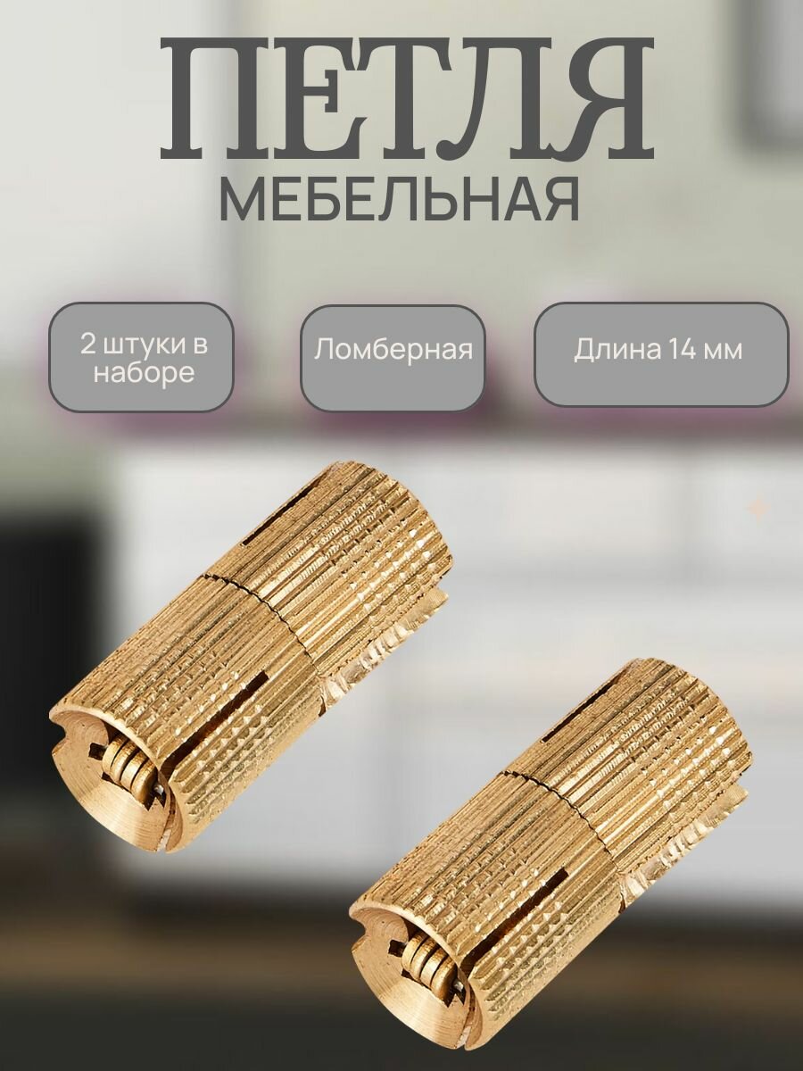 Петля мебельная ломберная, длина 14 мм, 2 шт: для крепления и надежной фиксации откидных деталей мебели.