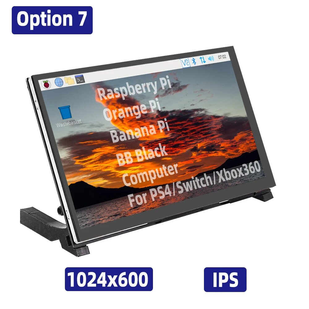 7-дюймовый сенсорный ЖК-экран Pi-Find для Raspberry Pi/Orange Pi/Jetson Nano IPS-holder