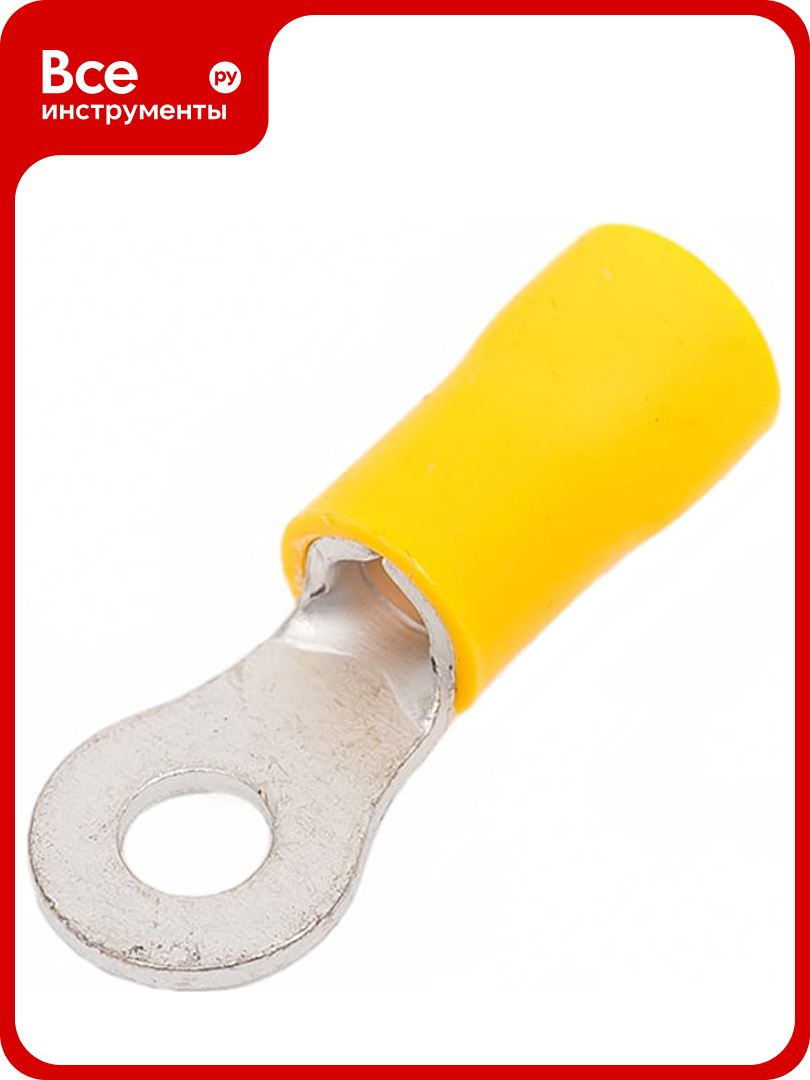 Кольцевой изолированный наконечник KLR ROV-406 с ПВХ манжетой 4.6.6.6мм2/М4/Жёлтый/6500406,