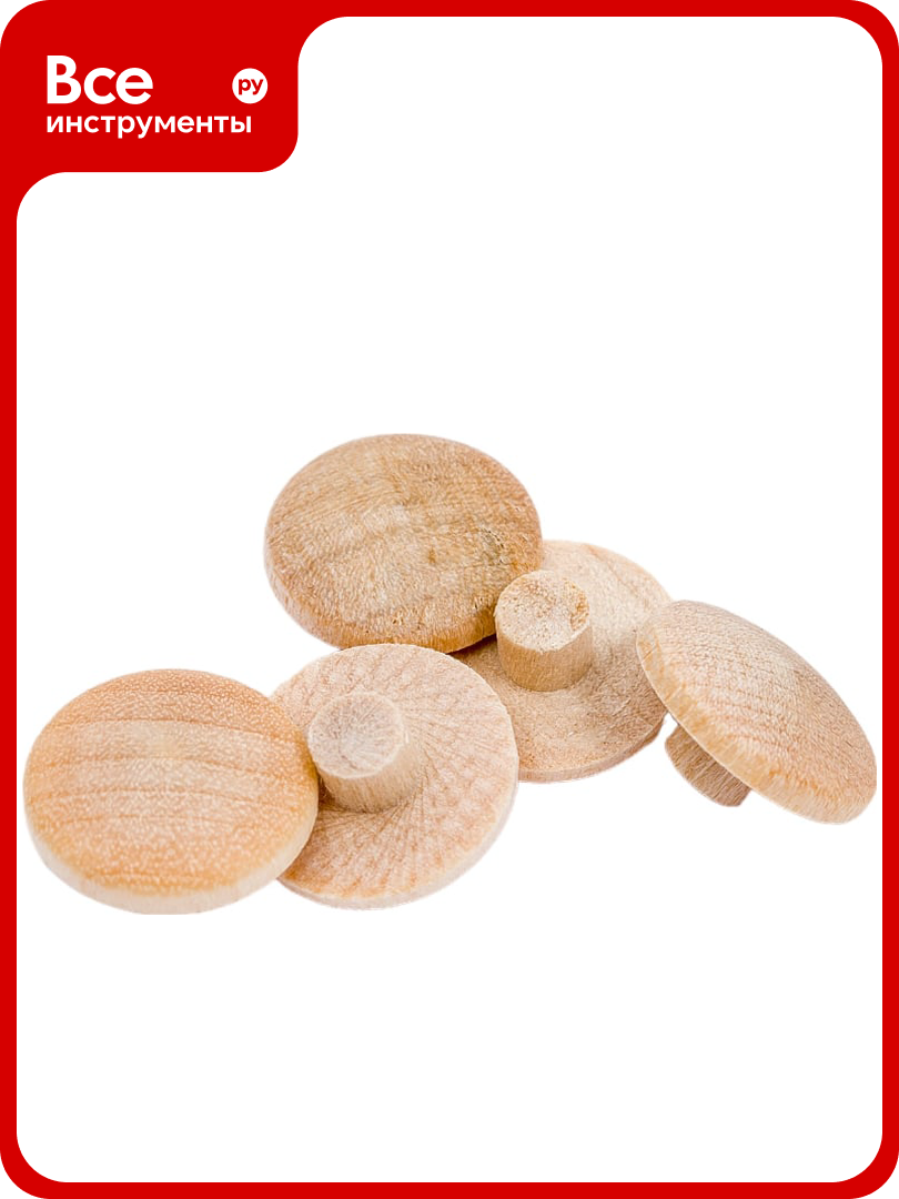 Деревянная, европартнер, заглушка под стяжку европартнер внутр. шестигранник, 4 мм, береза,