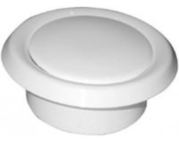 Анемостат ЭРА Планета А125ФС приточно-вытяжной, с фланцем и стопорным кольцом, из пластика, белый, диаметр воздуховода 125мм / вентиляция