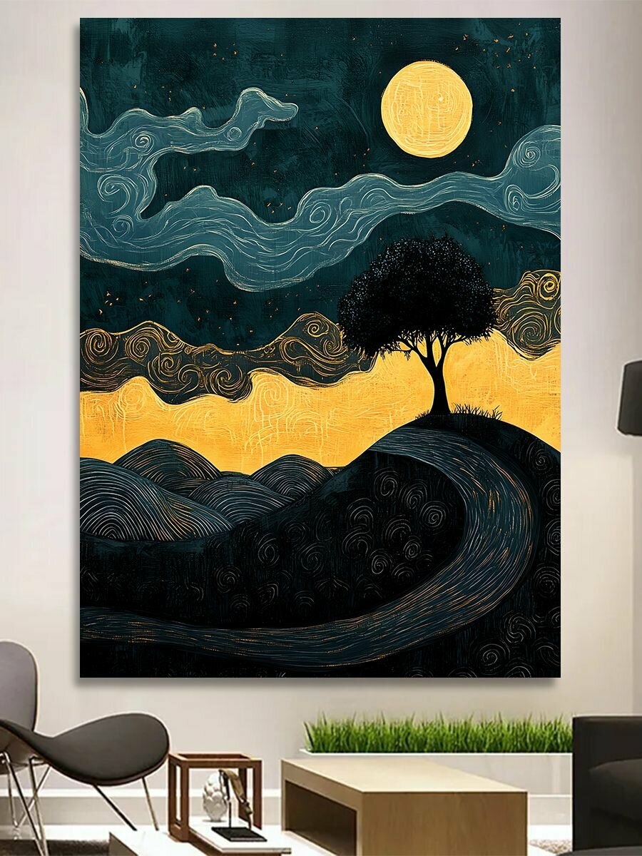 Картина с природой / дерево, картина в интерьер, 60х80 см.