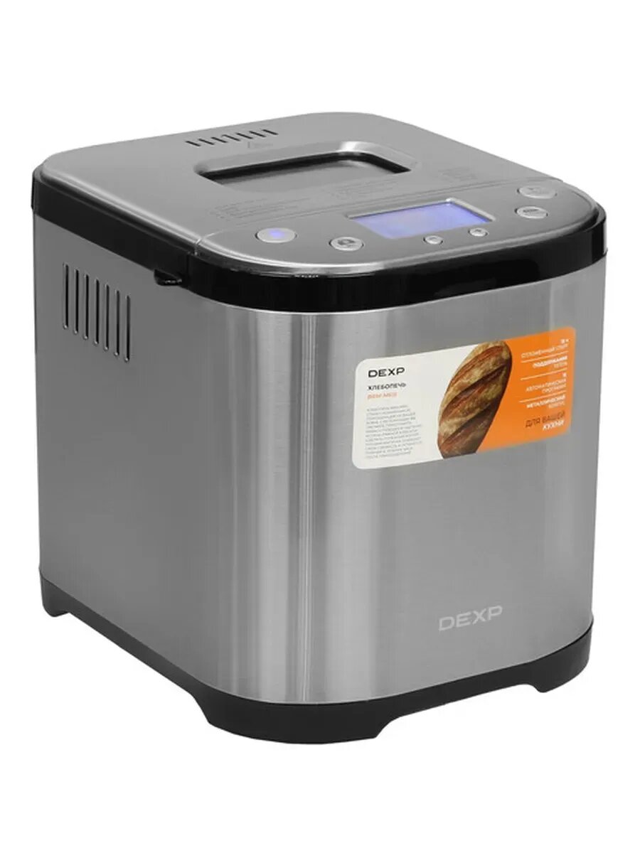 Хлебопечь DEXP BRM-M615 корпус из нержавеющей стали , серебристый