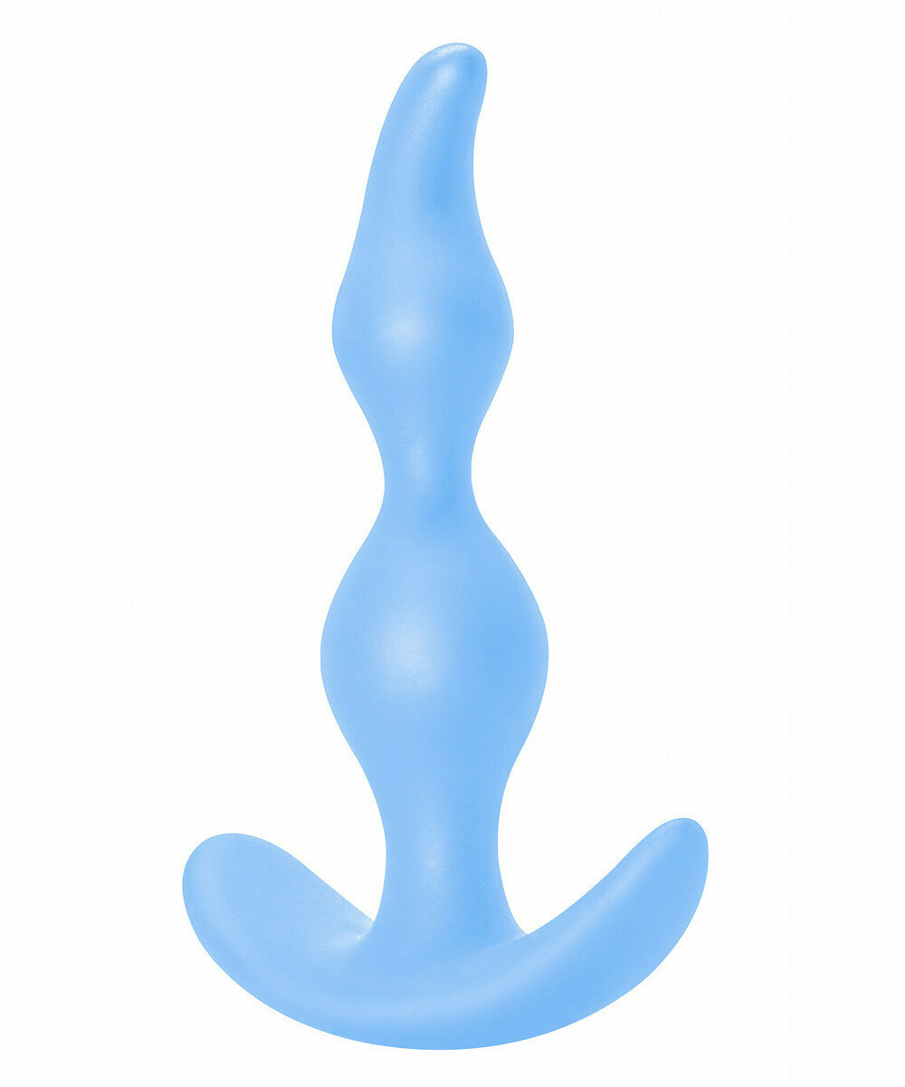 Анальная пробка "Bent Anal Plug", Lola Games, Чехия, гипоаллергенный силикон, голубая