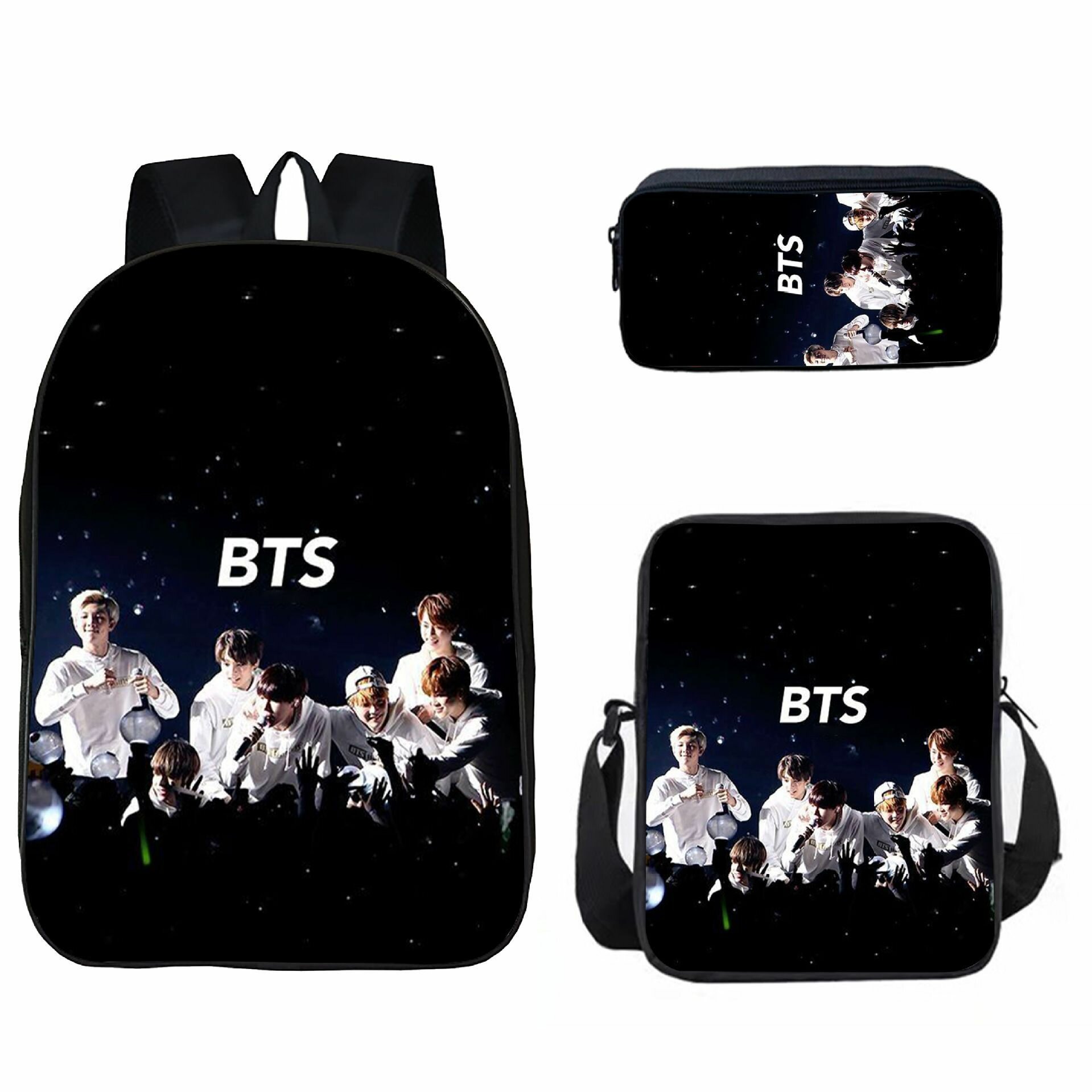 Школьный рюкзак большой вместимости BTS Junior Boys/Girls Бесплатная сумка через плечо + чехол для ручек