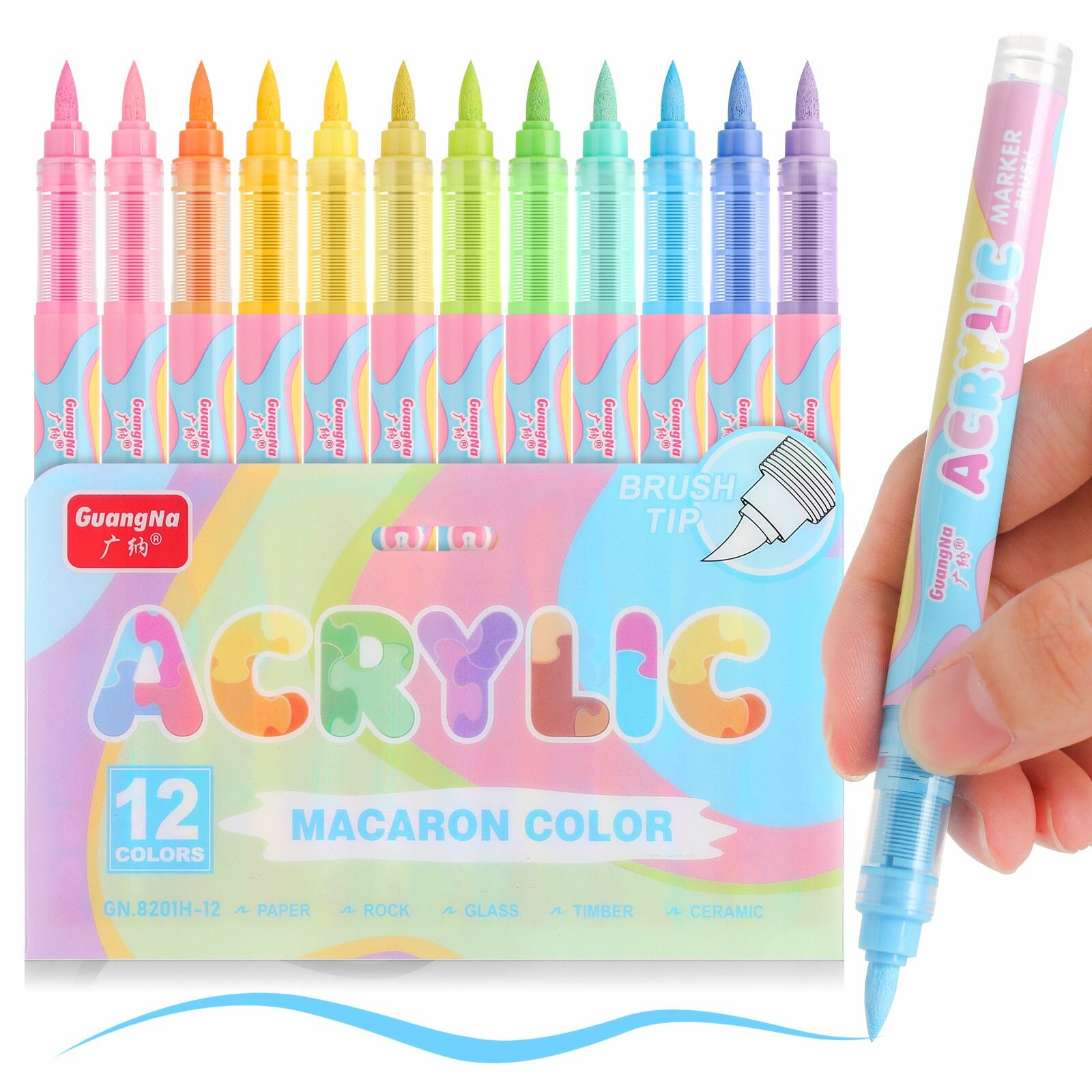 Набор акриловых маркеров "Оттенки кожи" Мягкий наконечник Автоподача чернил Водостойкие Быстросохнущие Светостойкие