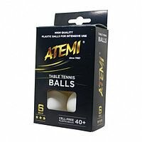 Шарики для настольного тенниса "ATEMI", белые, комплект 6 штук