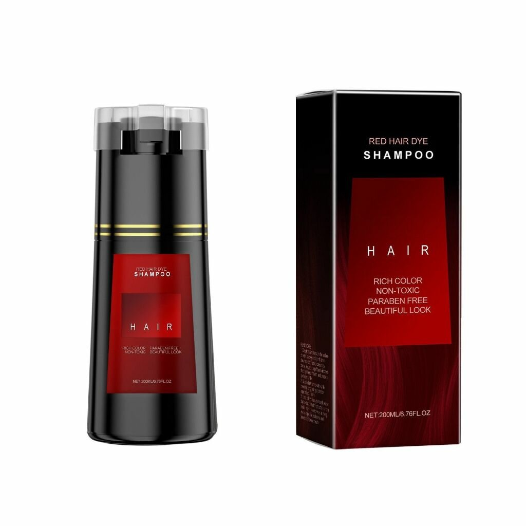 Натуральный шампунь для окрашивания волос с длительным эффектом, красный