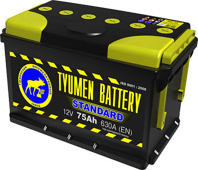 Аккумулятор tyumen battery standard 75 а/ч обратная r+ 306x175x190 en630 а 4607018242239