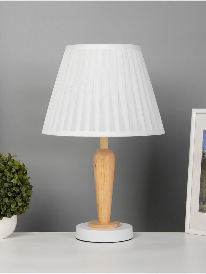Лампа настольная RISALUX ЭКО Анна 1 40 Вт Е27 белый/коричневый 30 30 47 см