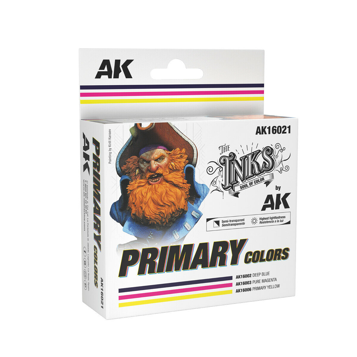 Аксессуар для Warhammer AK Interactive AK THE INKS SET: PRIMARY COLORS AK16021 (3 шт)