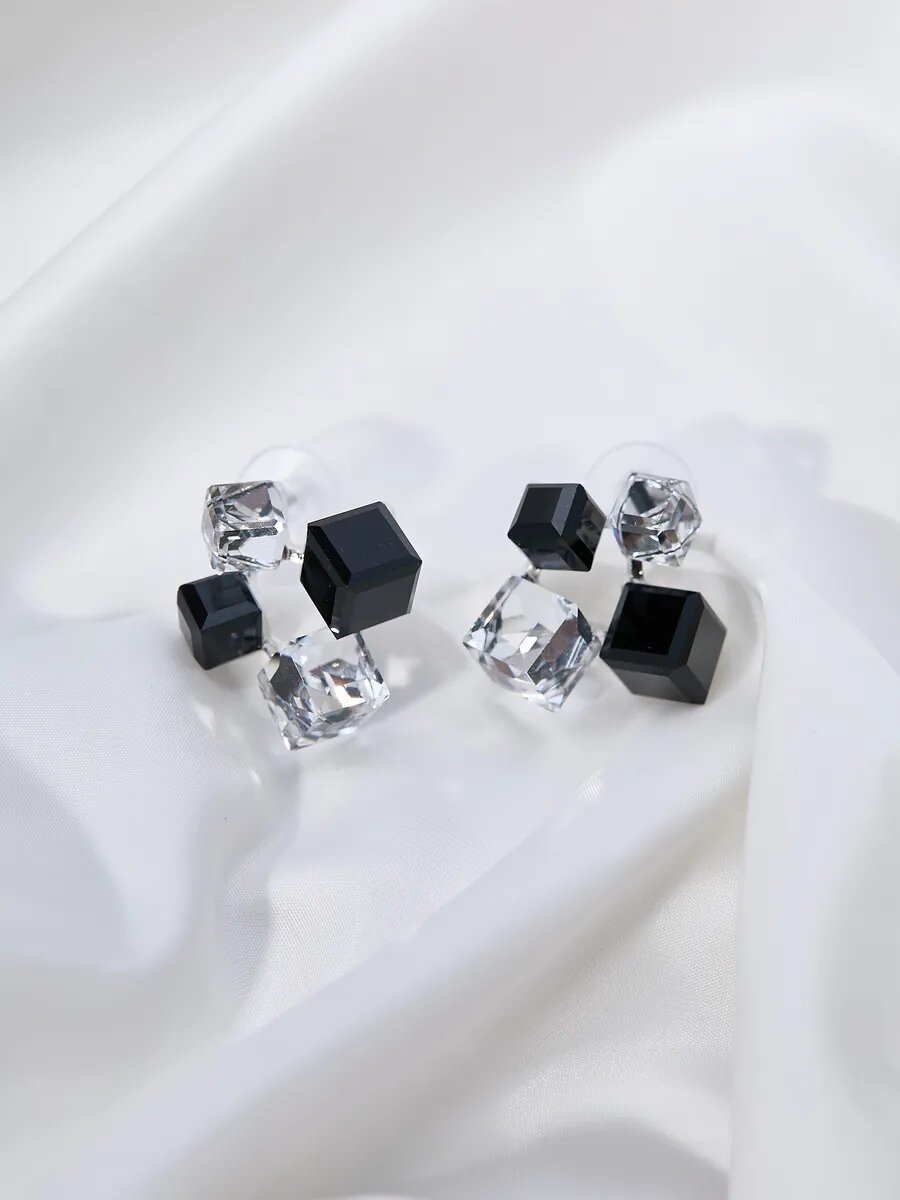 Серьги, циркон, фианит, кристалл