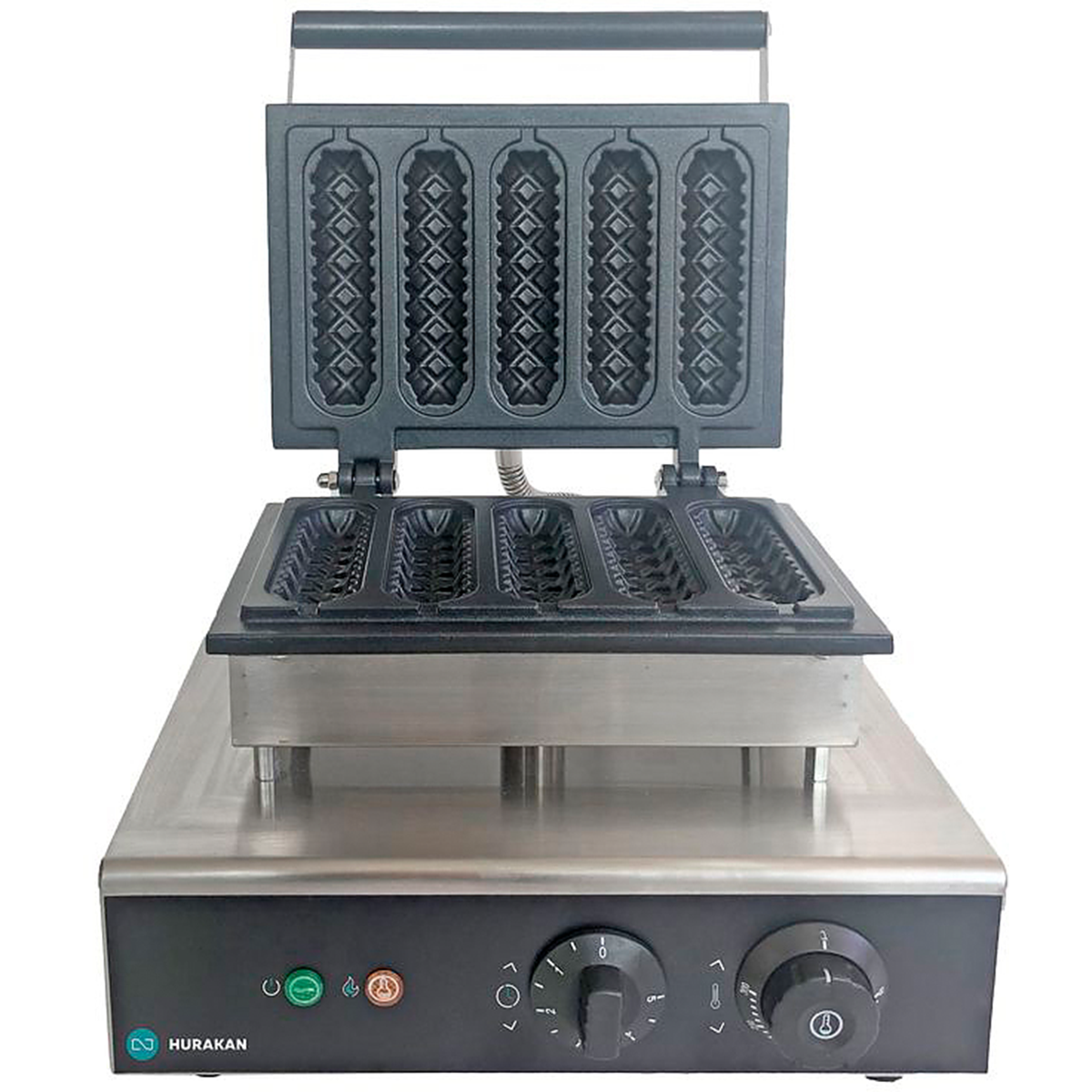 Вафельница, аппарат для корн-догов HURAKAN HKN-HCP5. 1,55 кВт, чугун прочный, поверхность антипригарная