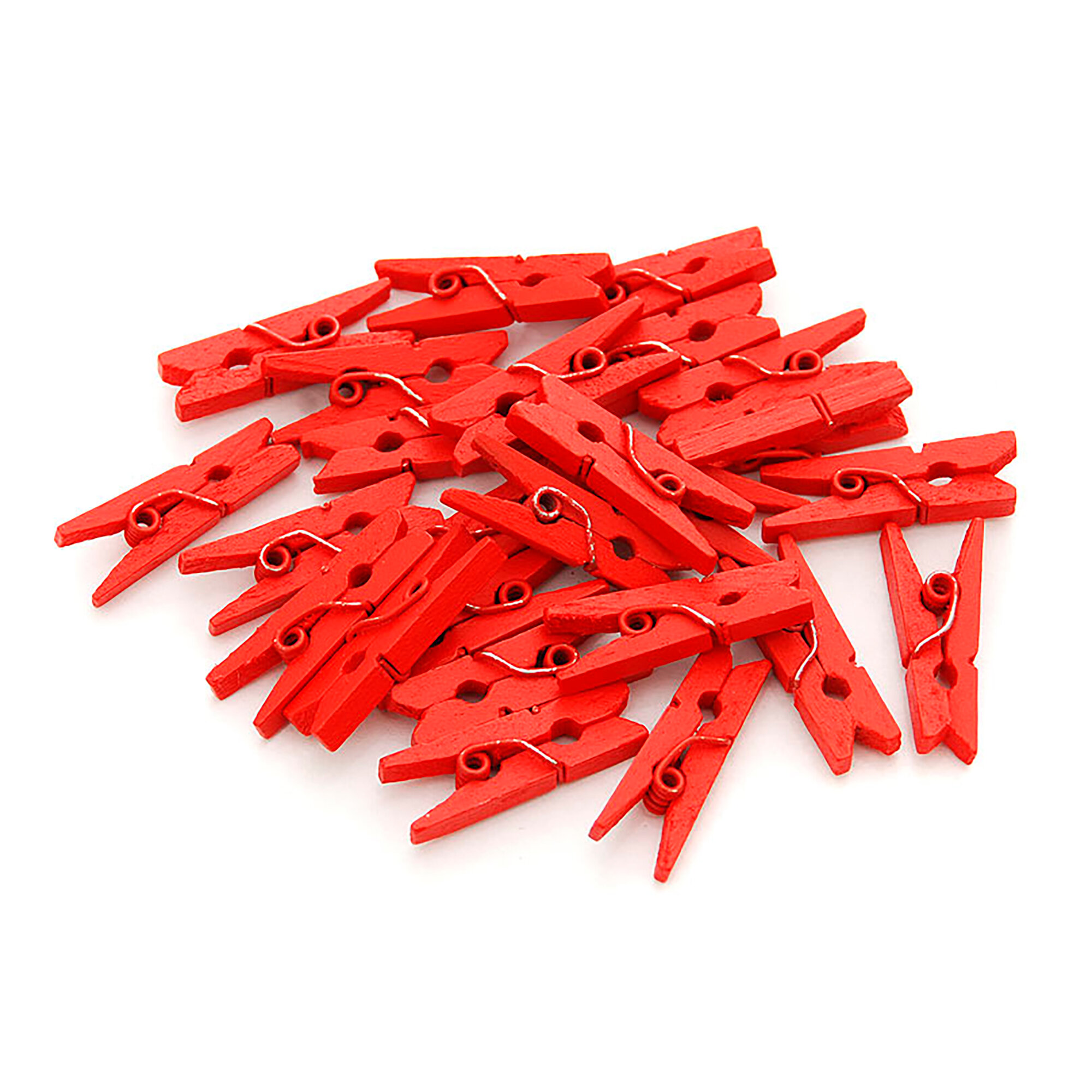 855-DB Прищепки декоративные 20 шт. красные Для декора и оформления скрапбукинга