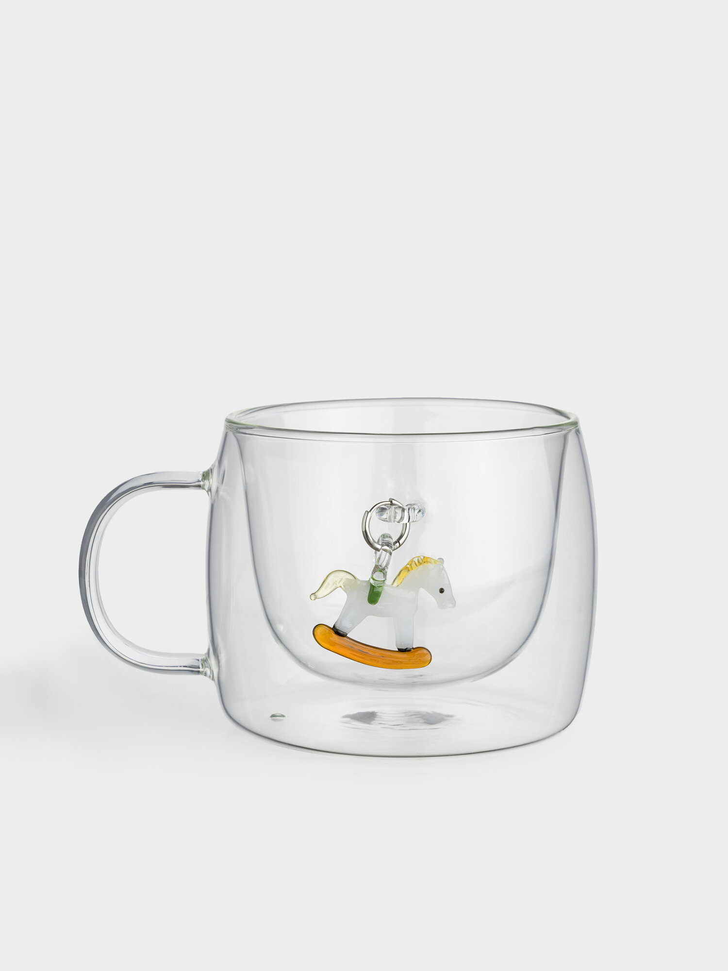 Кружка, 330 мл, стекло Б/металл, с подвеской, Лошадь, Air figure
