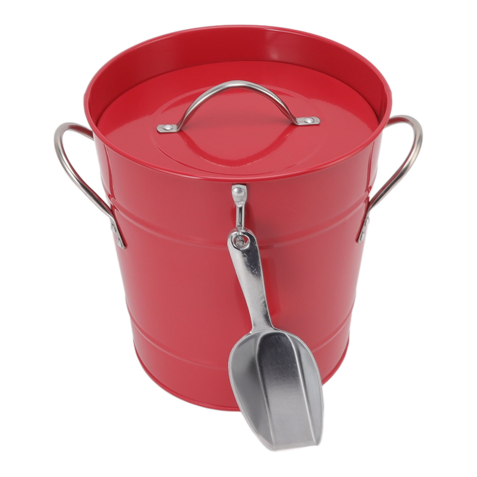 Охладитель для напитков из оцинкованного металла с пластиковой вставкой и совком для льда, круглая ведёрко для пива и шампанского, стильный барный аксессуар для дома и мероприятий