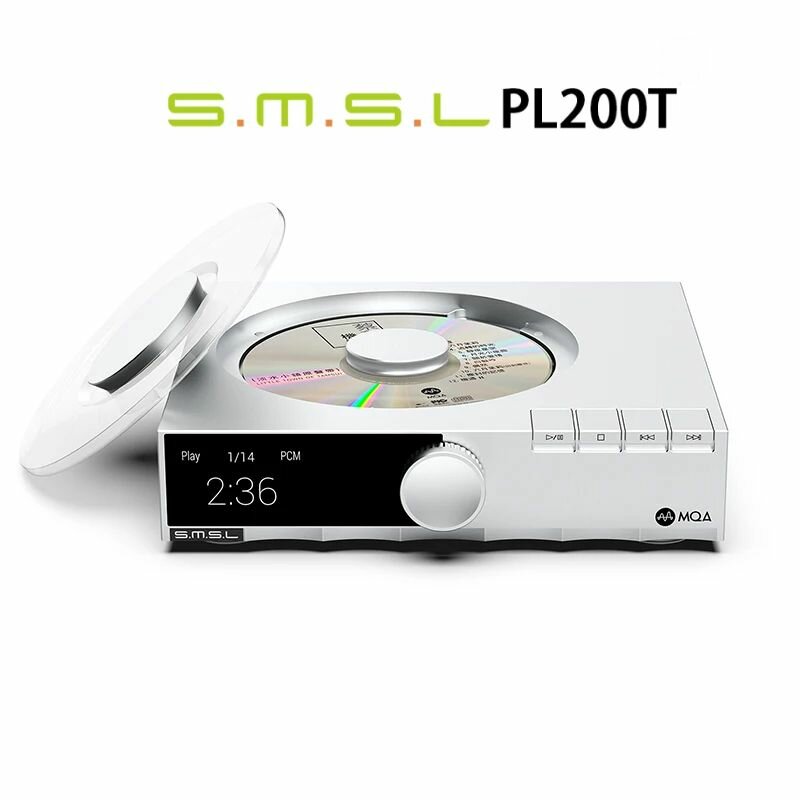 SMSL PL200T Проигрыватель компакт-дисков MQA-CD DSD512 с тактовым входом, сервосистемой P.A.S.S, USB-входом, поддержкой оптического коаксиального выхода I2S AES/EBU