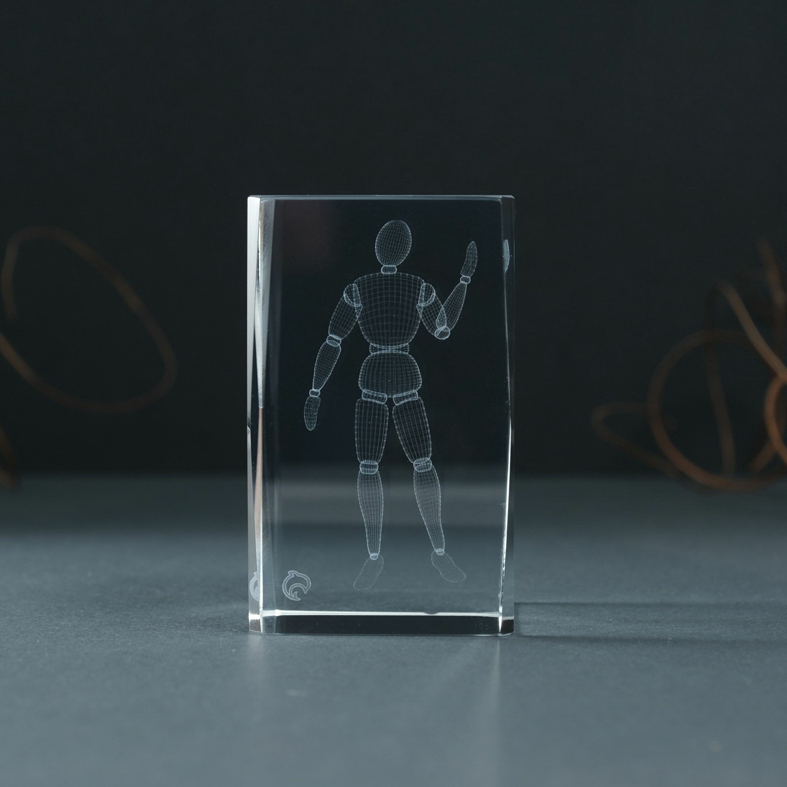 Фигурка стекло прямоугольник "Шарнирный человек", 5x5x8 см, тематика: геометрия