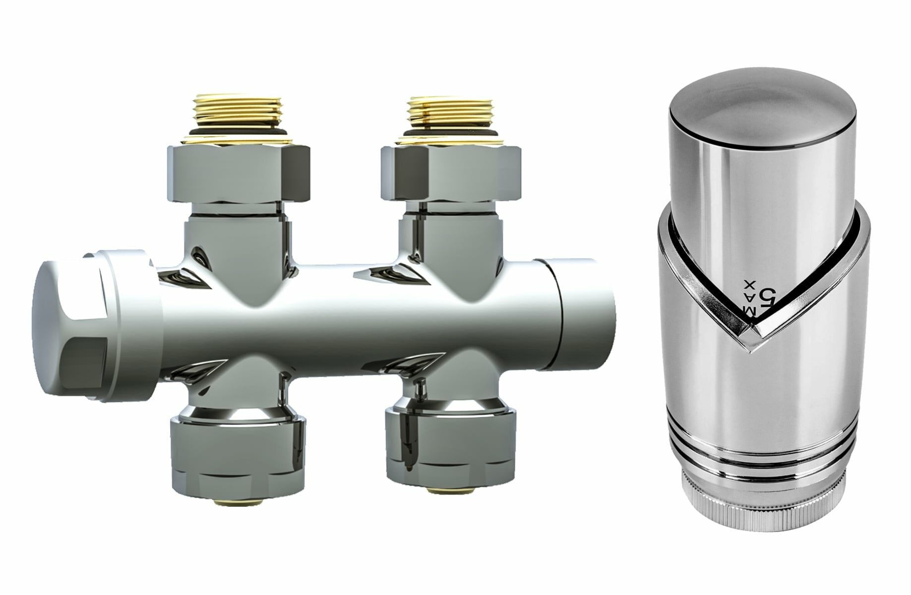 Комплект термостатический интегрированный прямой 1/2" цвет хром