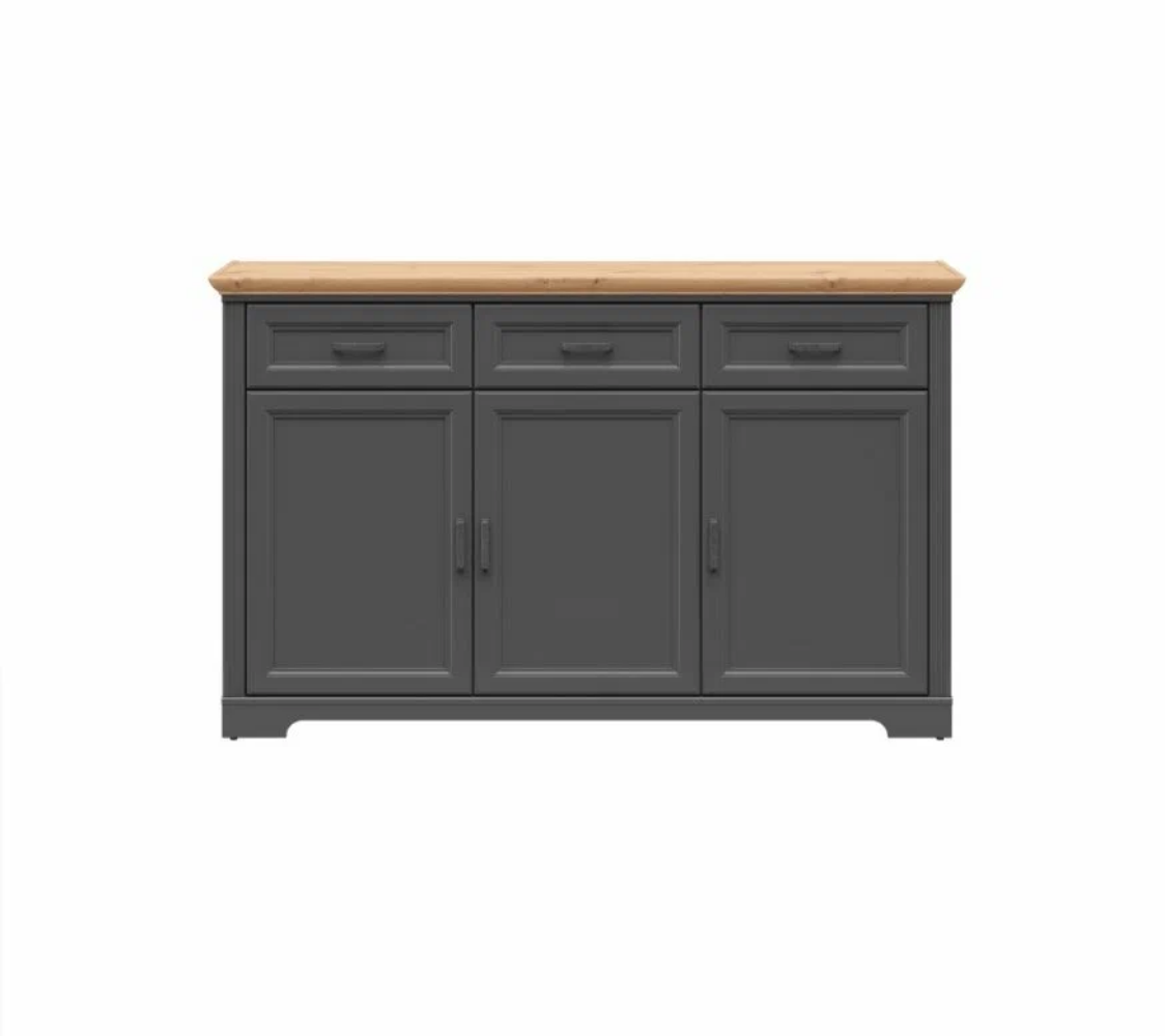 Тумба-комод БРВ-Мебель Jasmin KOM3D3S, 102 x 48 x 165.5 см, цвет: графит/дуб артизан