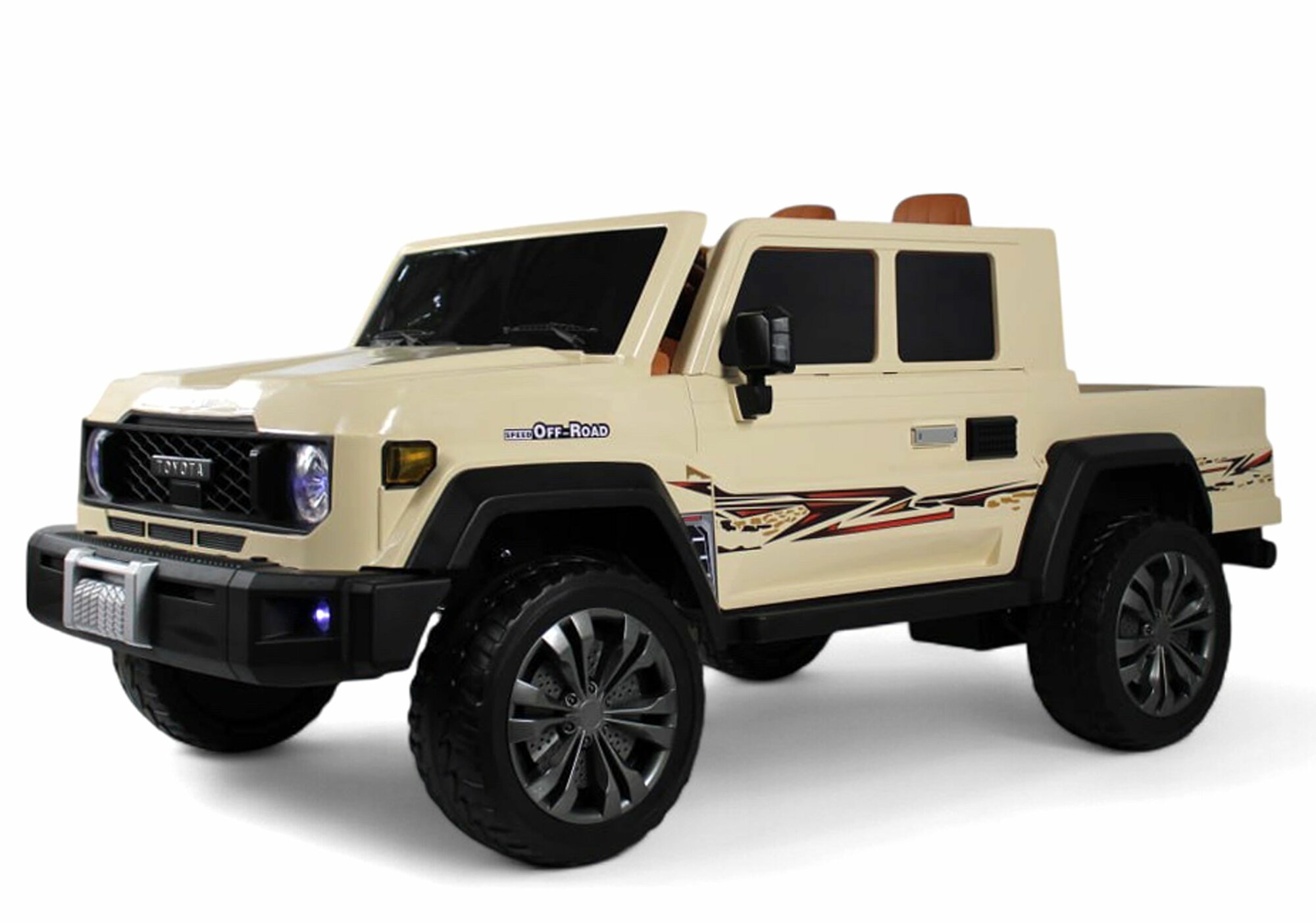 Детский электромобиль River Toys Pick-Up E555KX с дистанционным управлением, полноприводный, одноместный хаки