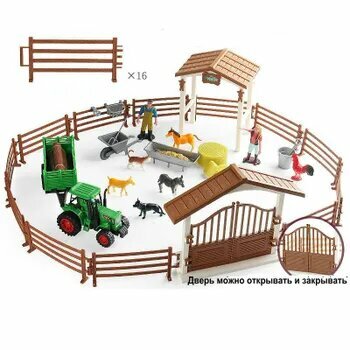 Пластиковая модель игрового набора "Сцена на ферме", фигурки фермерских животных, игрушки для детских игровых домиков