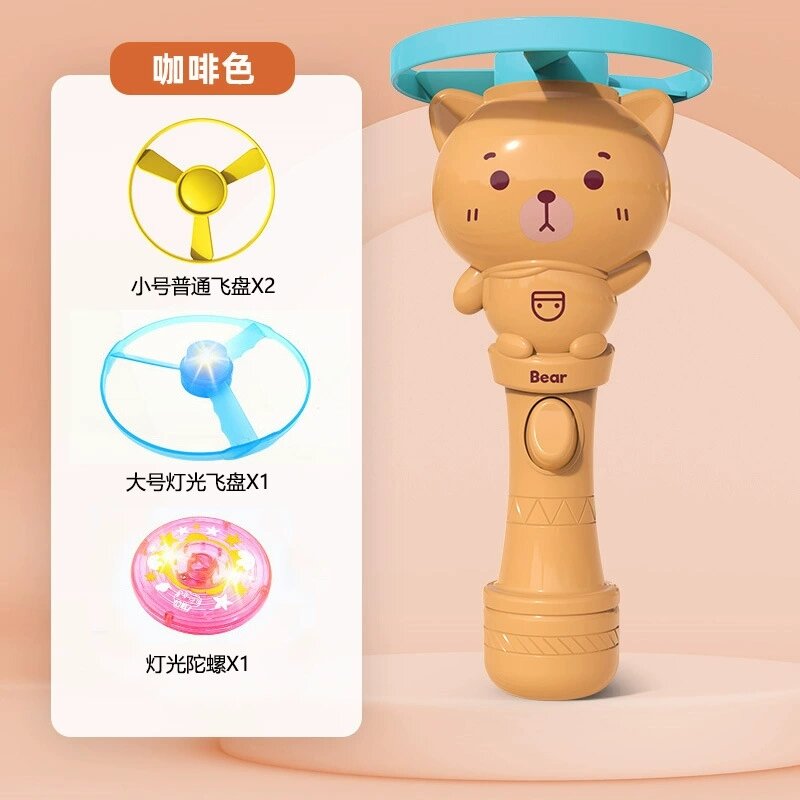 Уличная летающая бамбуковая игрушка-стрекоза, летающая тарелка, вращающаяся светящимся верхом