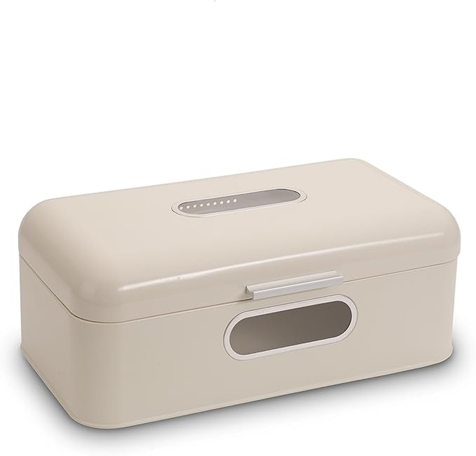 Хлебница ECHTWERK Retro, металл, с окном, бежевая, 42,5x23,8x17 см