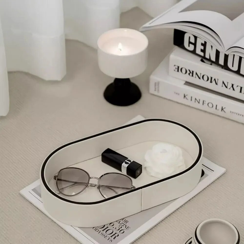 Кожаный органайзер для мелочей Белый, white