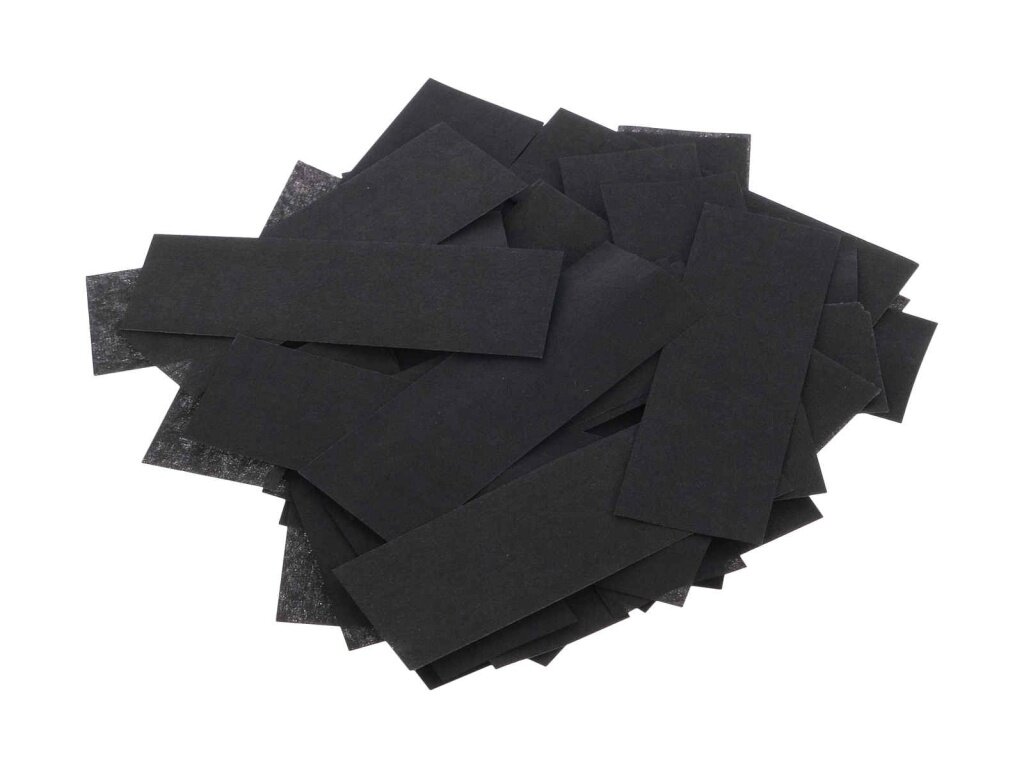 FTPCBL Конфетти из специализированной бумаги (тишью) 17х55мм, чёрный, упаковка 1 кг, LFocus