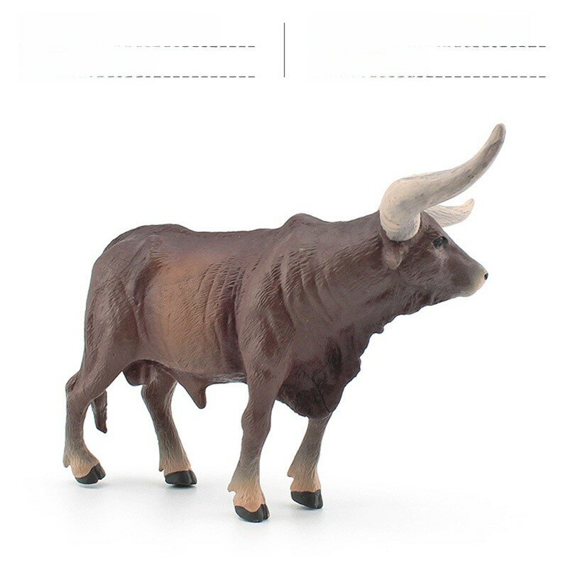 Farm livestock pvc animal figures with long horn bulls and dairy cows for collectors watusi longhorn