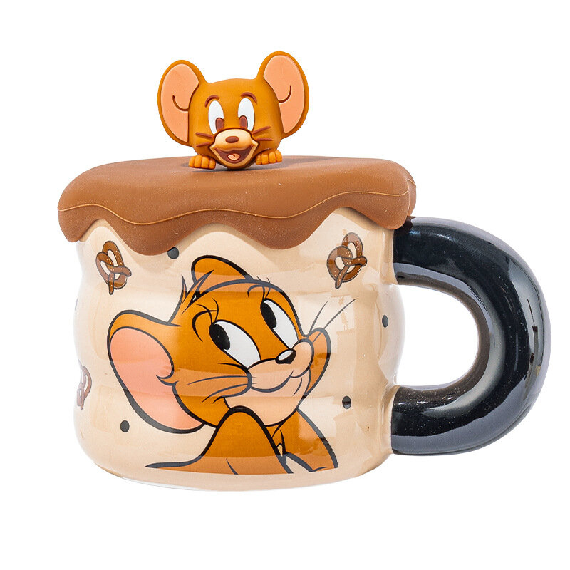 Керамическая кружка «Кот и мышь», стильная кружка для офиса, кружка для молока и кофе, кружка для завтрака для пары