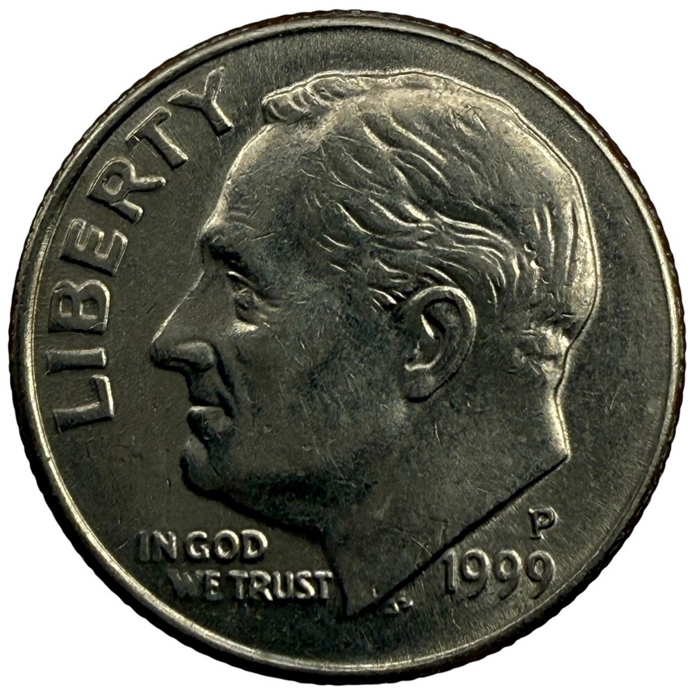 США 10 центов (1 дайм) 1999 г. (Dime, Рузвельт) (P)