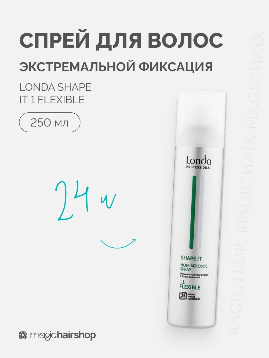 Профессиональный лак для объема и укладки волос LONDA SHAPE IT 1 FLEXIBLE, 250 мл