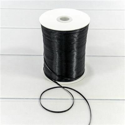 Лента декоративная КНР атласная, 3 мм х 823 м, черная, гипоаллергенная