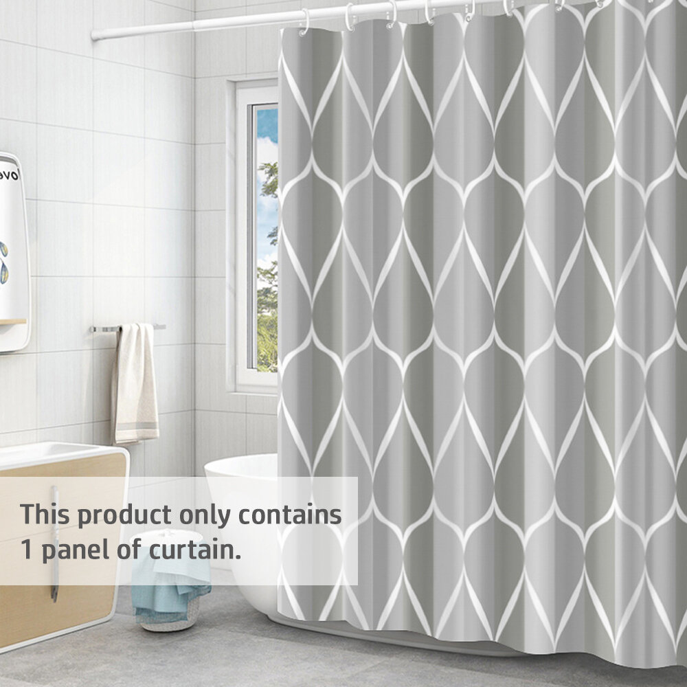 1 шт. Водонепроницаемая занавеска для душа с крючками, геометрический принт, занавески для ванной, узор в виде капель воды, полиэстеровая ткань, аксессуары для ванной комнаты