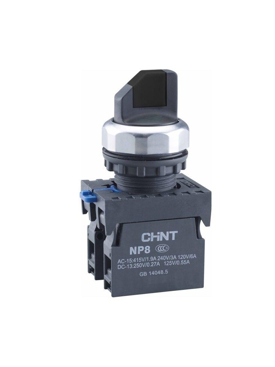 Переключатель без подсветки NP8-11X/312 3 полож. с фиксацией черн. 1НО+1НЗ IP65 (R) CHINT 667137