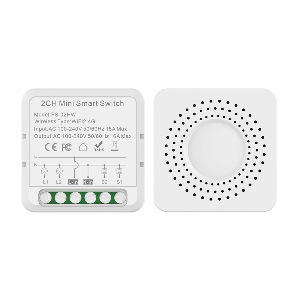 Модуль реле двунаправленного переключателя WiFi 16A, беспроводной переключатель, дистанционное управление, голосовое управление, интеллектуальный автоматический выключатель