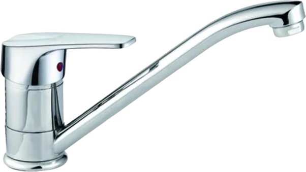 Смеситель для кухни D-lin D153629 с поворотным изливом, хром, глянцевый, однорычажный, с керамическим картриджем