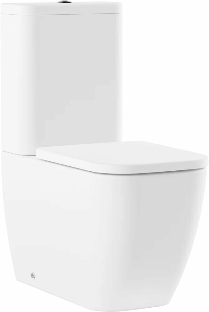 Унитаз-компакт напольный Lavinia Boho One 3302001P с микролифтом, антивсплеск, фарфоровый, белый, глянцевый, прямоугольный, с нижним подводом, сиденье для унитаза в комплекте