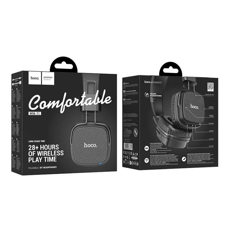 Стереонаушники Bluetooth полноразмерные Hoco W56 BT5.4 чёрный