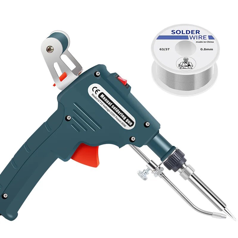 Ручной автоматический паяльник с регулируемым резиновым кронштейном для печатных плат, оловянный пистолет для ремонта своими руками, ручной паяльник
