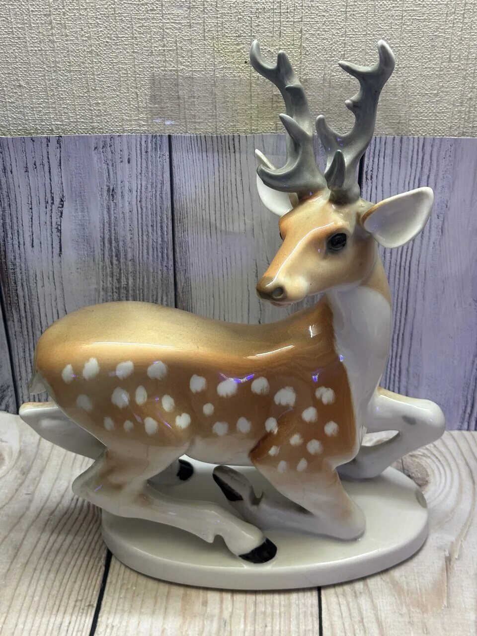 Статуэтка Олень Лфз Фарфор ссср винтаж 70 годы 29 см редкий
