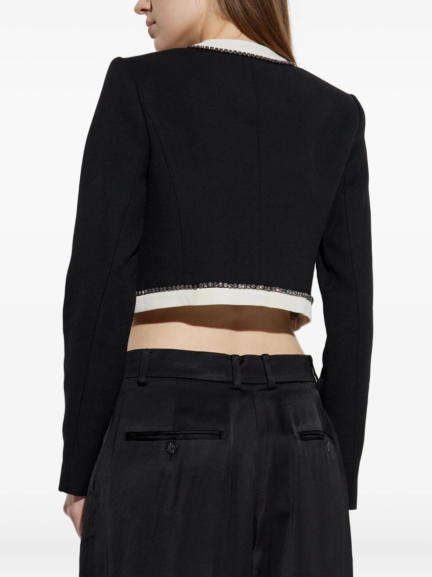 Куртка Loveshackfancy Bow embellished jacket, размер 44, black/black — фото 1