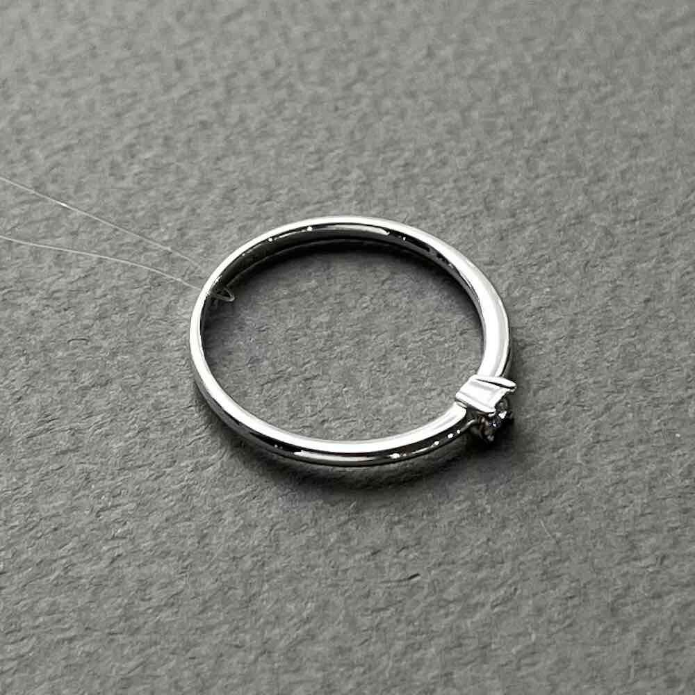 Кольцо помолвочное, белое золото, 585 проба, родирование, бриллиант