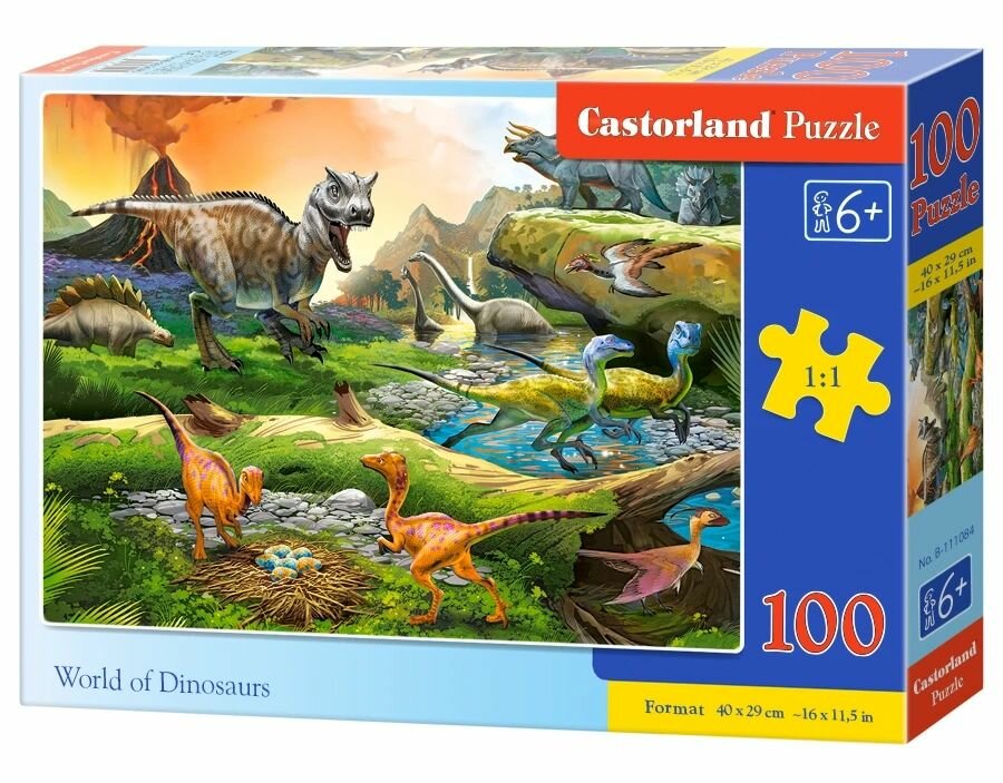 CastorLand Пазл Мир динозавров, 100 деталей