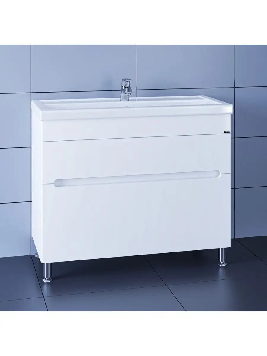 Тумба под раковину СаНта "Лондон 100", напольная, белая, 2 выдвижных ящика