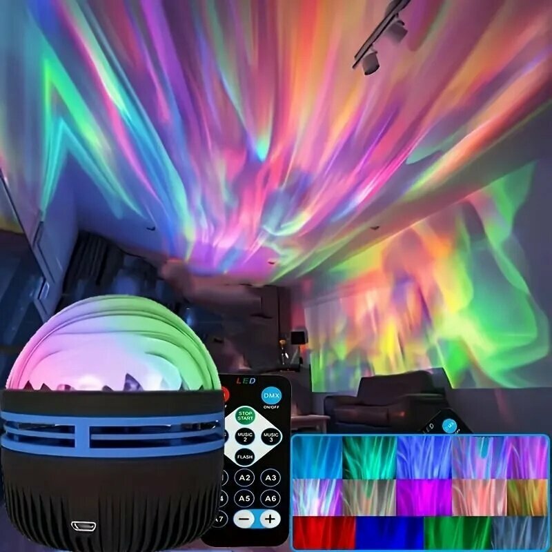 Светодиодный ночник-проектор с эффектом северного сияния, подходит для спальни и детской комнаты, отличный подарок