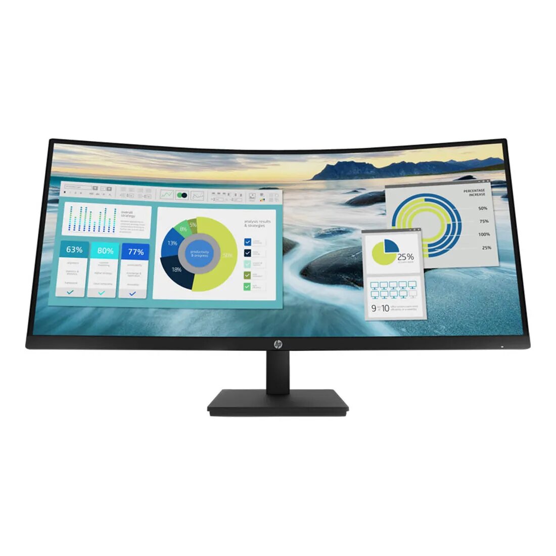 Монитор HP P34hc G4, 34", VA, разрешение 3440×1440, изогнутый