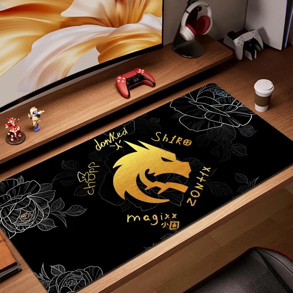 Коврик для мыши Major Champion Team Spirit Tapetes de Mesa Teclado, Borracha Kawai, Tapete de Mesa Antiderrapante, коврик для мыши XXL90x40 см, BLACK-1, 1000x500x3mm
